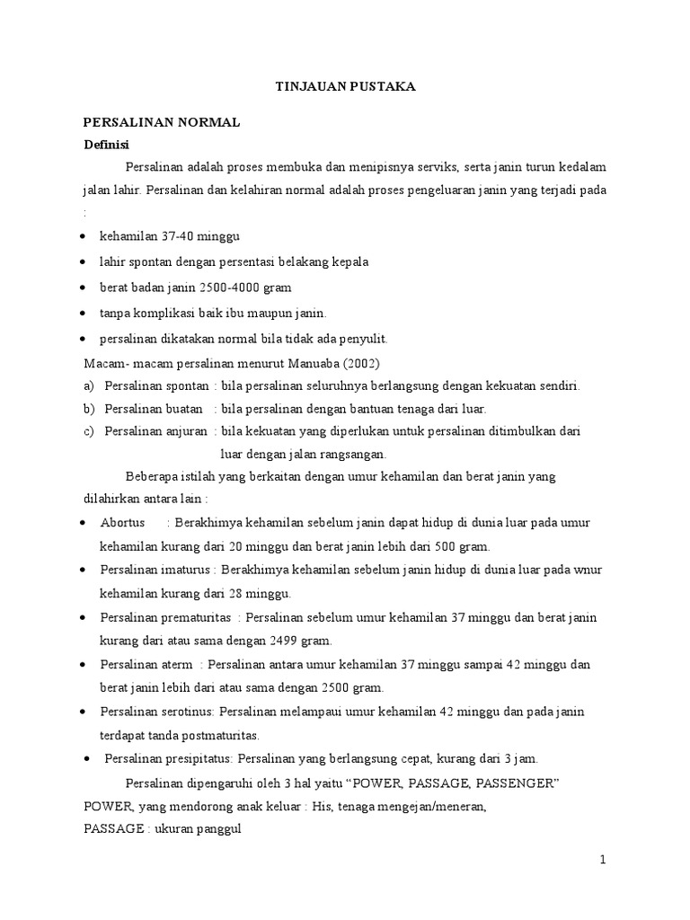 Referat Partus Normal | PDF