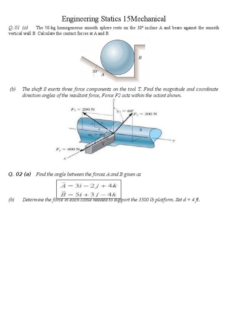 Engineering Statics 15mechanical | PDF | Cartesian Coordinate System ...