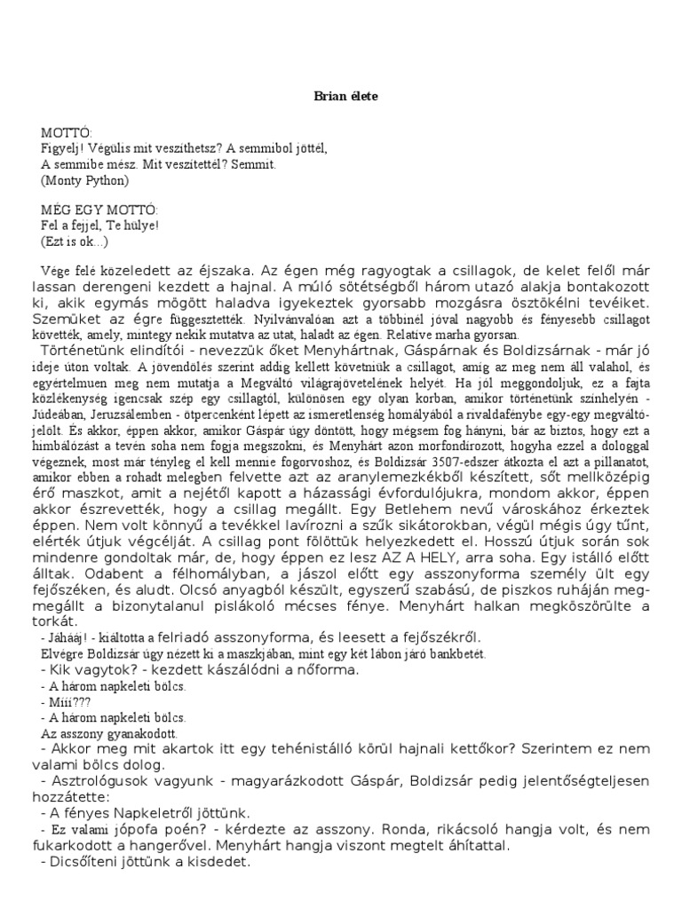 Monty Python - Brian Élete | PDF