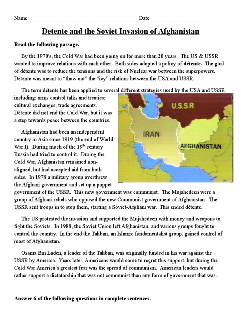 Detente Soviet Invasion Afghanistan | PDF | Soviet–Afghan War | Cold War