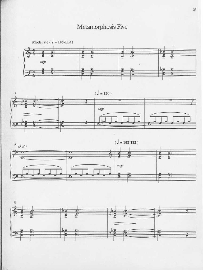 Metamorphosis Five by Phillip Glass | PDF