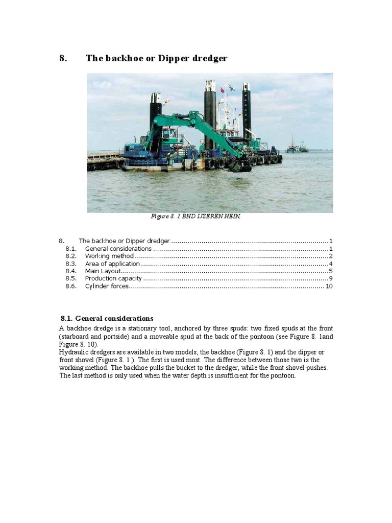 Chapter 8 - Backhoe or Dipper Dredger PDF | PDF | Dredging | Soil