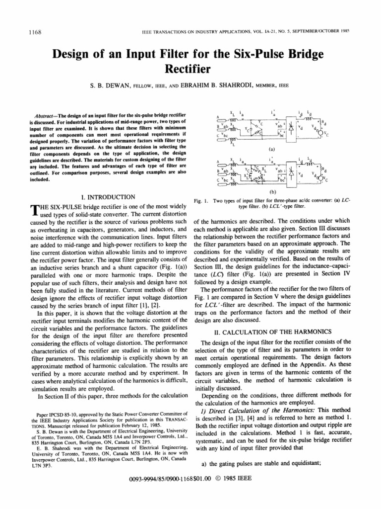 Design of Input Filter | PDF | Rectifier | Electronic Filter