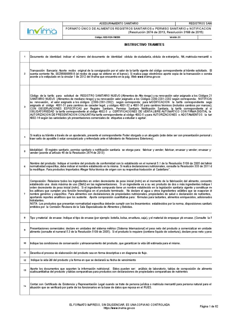 Visto Bueno Invima | Alimentos | Marca comercial