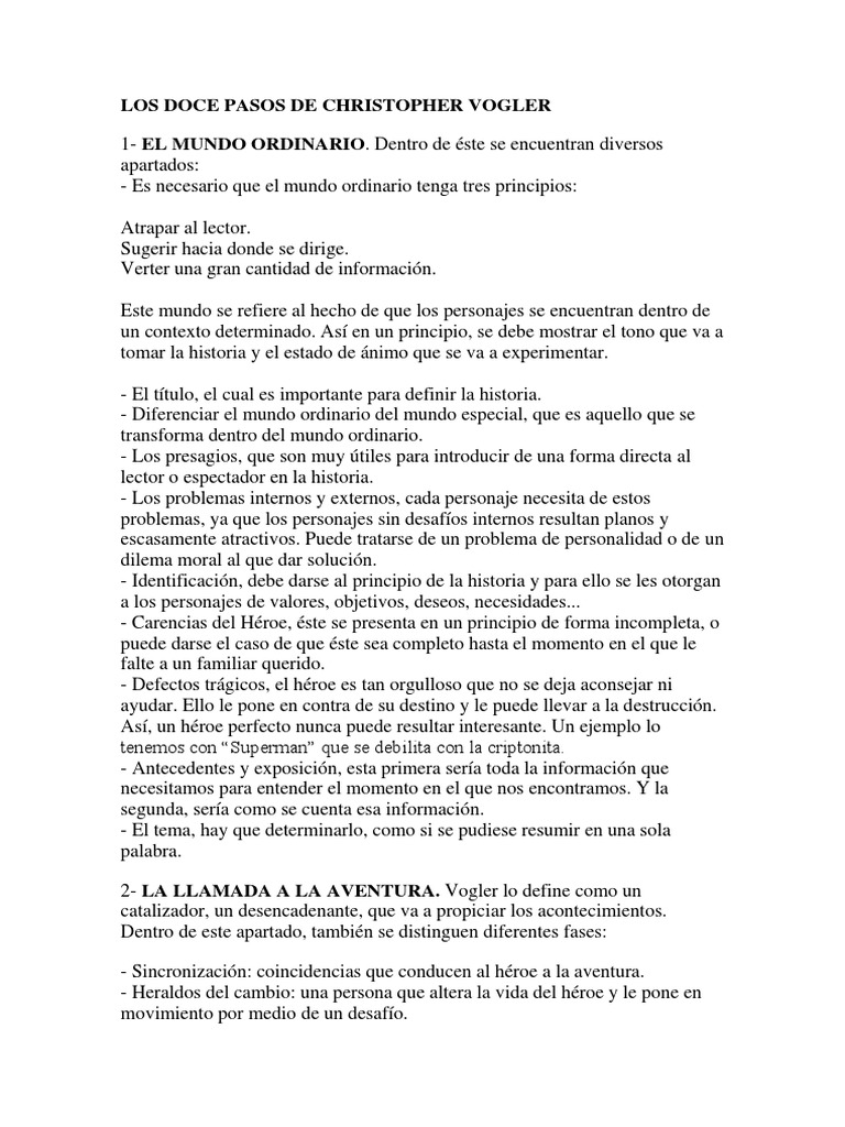 Los Doce Pasos de Christopher Vogler | PDF | Héroe | Aventuras
