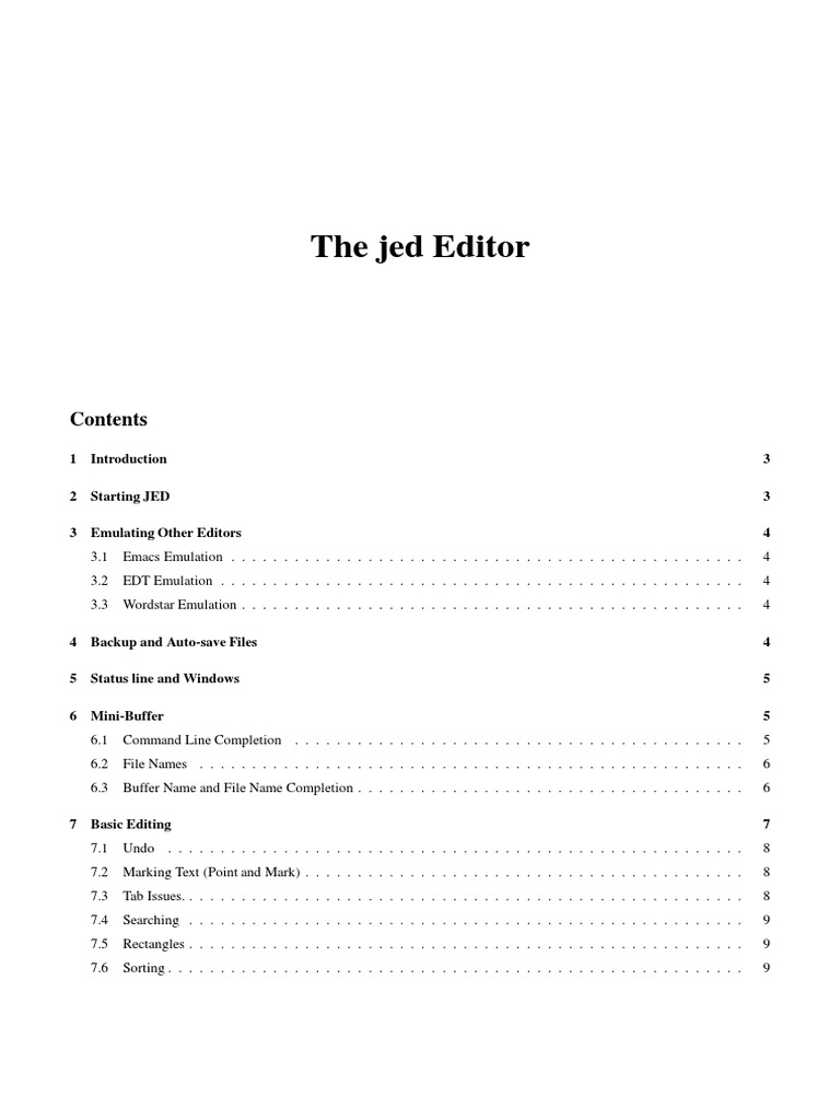 The Jed Editor | PDF | Command Line Interface | Filename