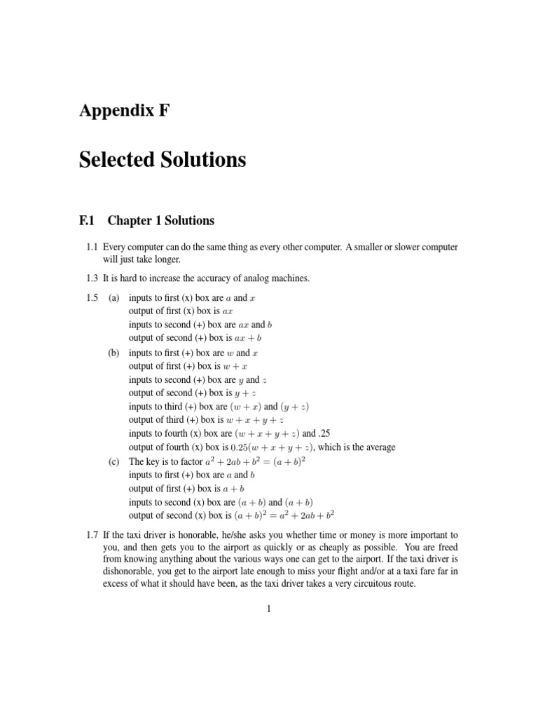 Selected Solutions: Appendix F | PDF | Instruction Set | C (Programming ...