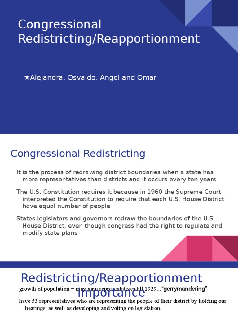 Congressional Redistricting-Reapportionment | PDF