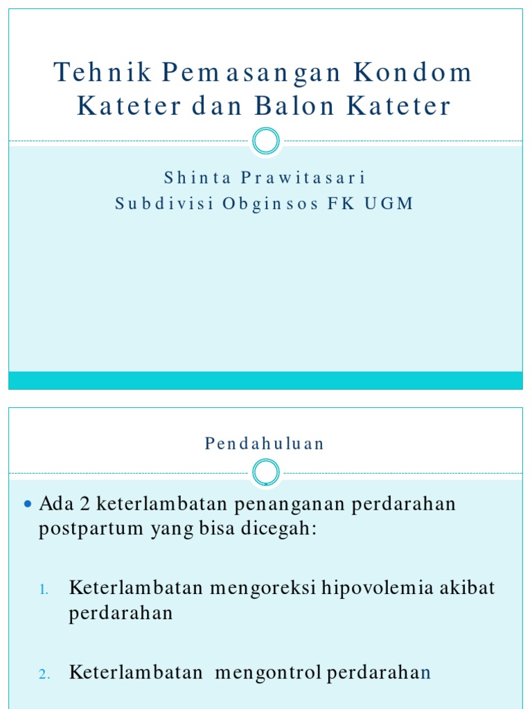Teknik Pemasangan Kateter Kondom | PDF