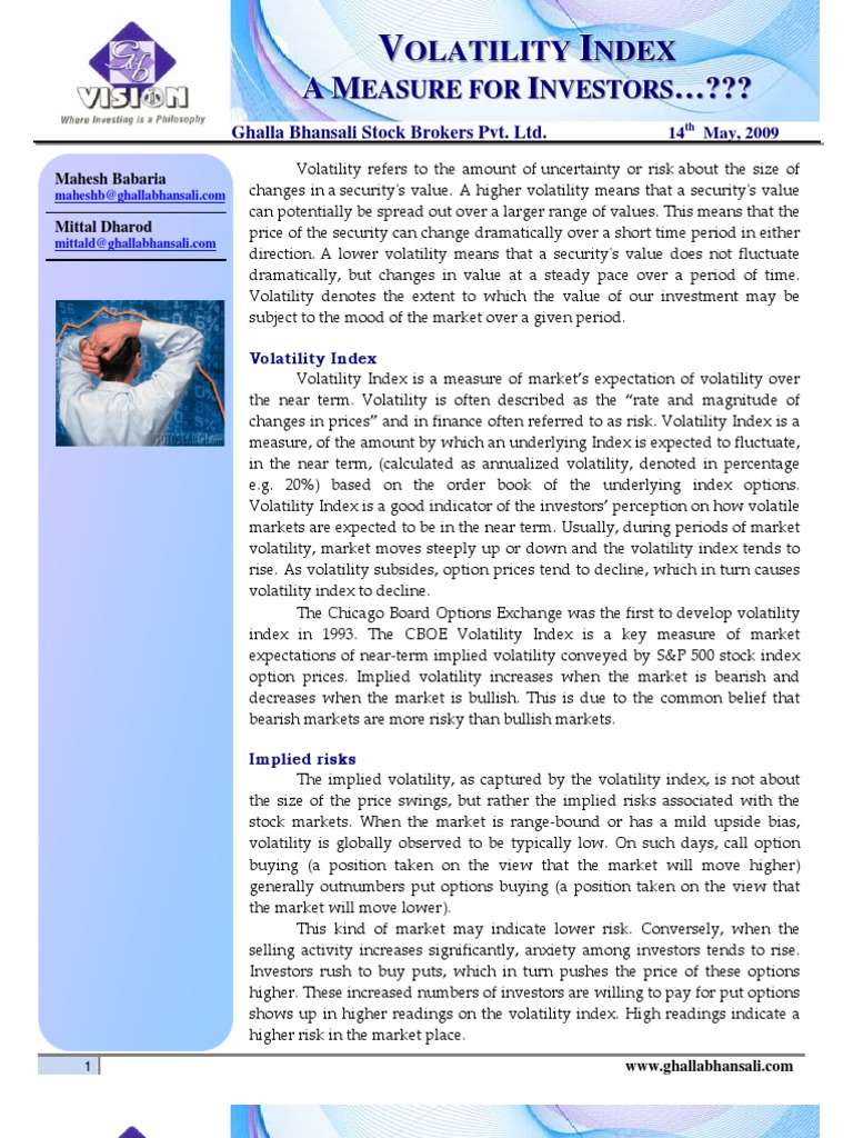 Volatility Index | PDF | Vix | Volatility (Finance)