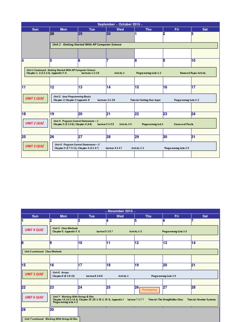 AP Computer Science Course Outline | PDF