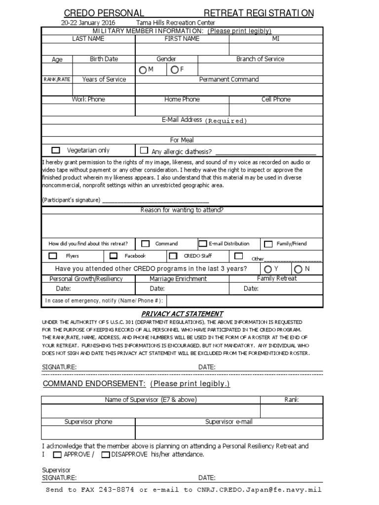Credo PRR Reg Form 20-22 Jan 2016 | PDF | Career & Growth