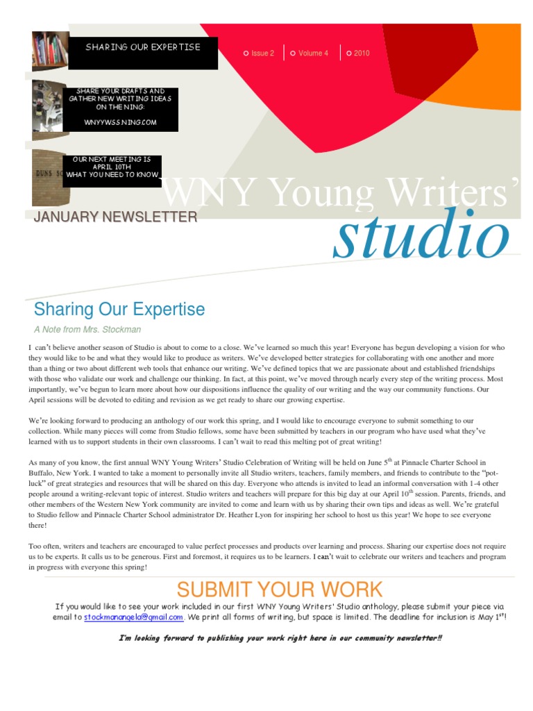 WNY Young Writers': Studio o | PDF | Writers | Lesson Plan