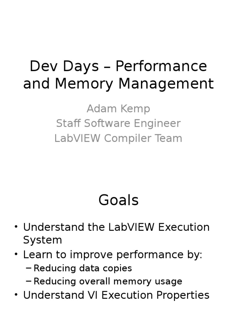 LabVIEW Performance Guide | PDF | Array Data Structure | Thread (Computing)