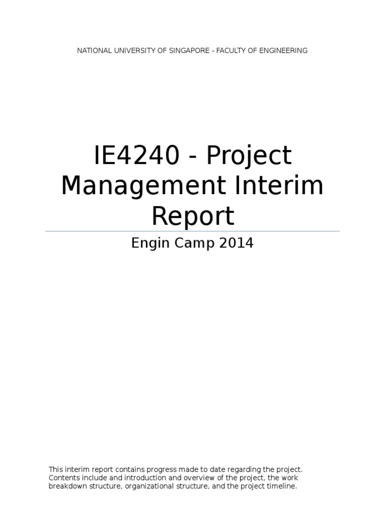 IE4240 Interim Project Report Latest | PDF | Sponsor (Commercial ...