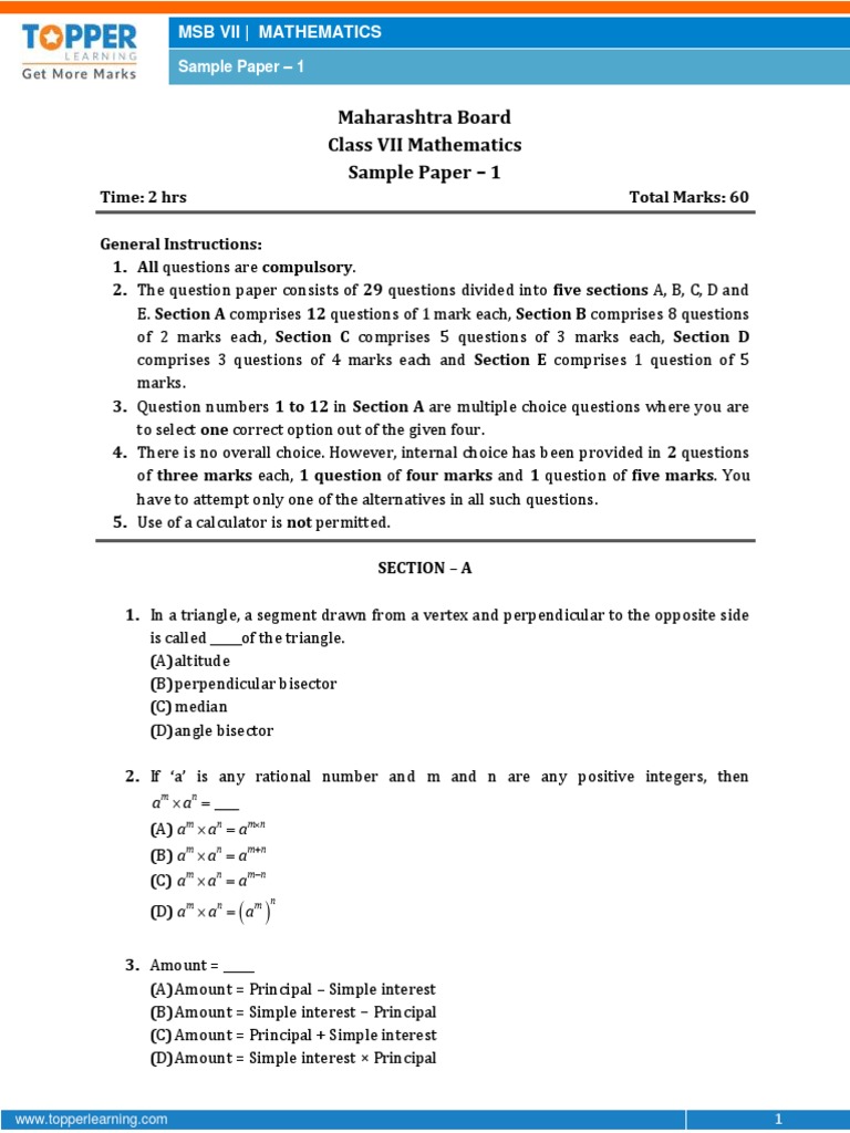 Maths Que 1 | PDF | Triangle | Rectangle