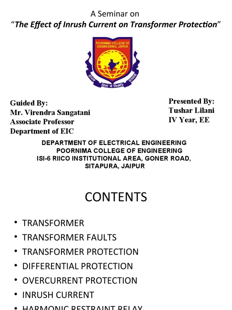 Effect of Inrush Current On Transformer Protection | PDF | Electrical ...