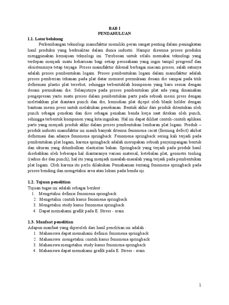 Fenomena Springback pada Logam | PDF | Seni | Teknologi & Rekayasa