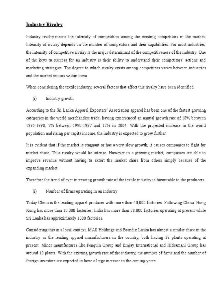 Rivalry | PDF | Competition | Economic Growth