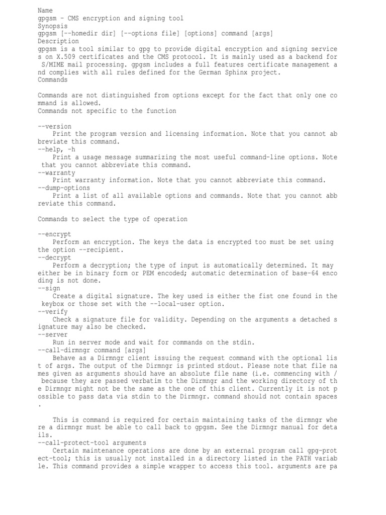 GPGSM Man Inst | PDF | Public Key Certificate | Secure Communication