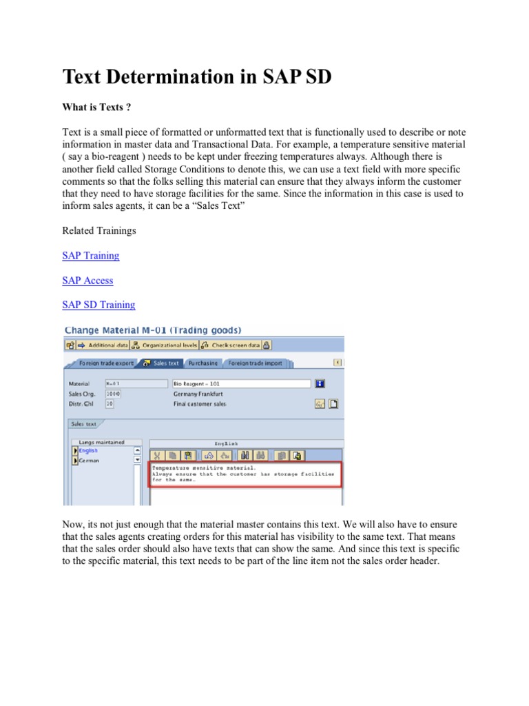 Text Determination in SAP SD | Download Free PDF | Information | Computing