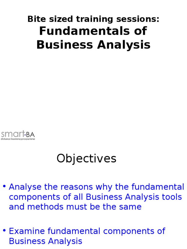 Business Analysis Basics for Analysts | PDF | Business Analysis ...