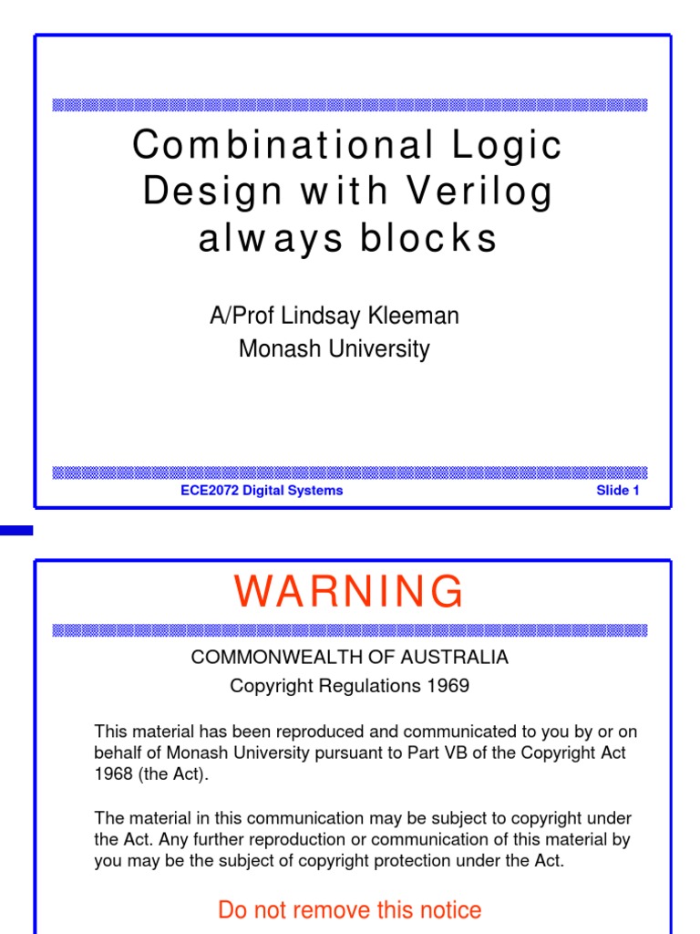 Combinational Logic Design With Verilog | PDF | Digital Electronics ... Combinational Logic Design With Verilog | PDF | Digital Electronics ...