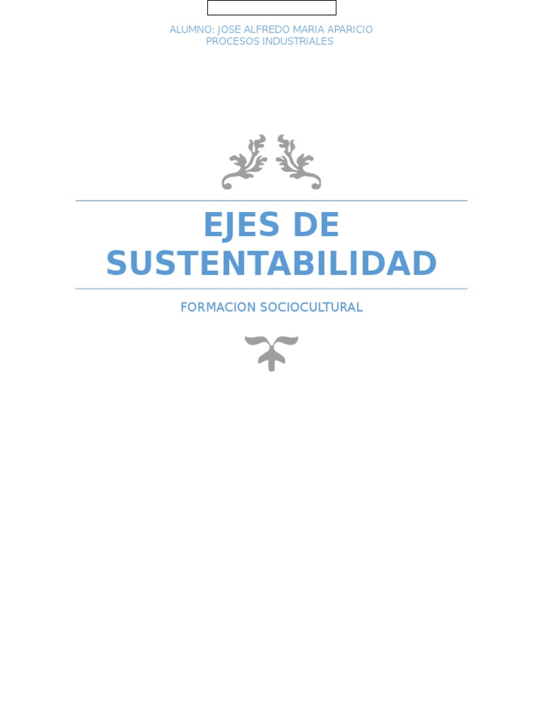 Ejes de La Sustentabilidad | PDF | Sustentabilidad | Desarrollo sostenible