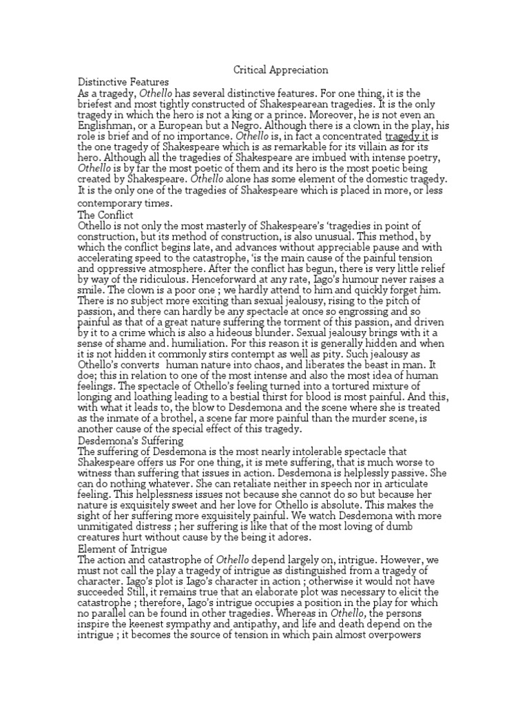 Critical Appreciation | Iago | Othello