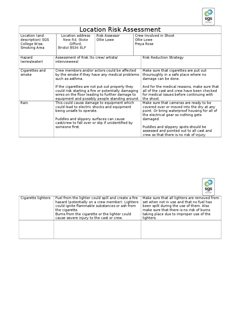 Location Risk Assessment | PDF