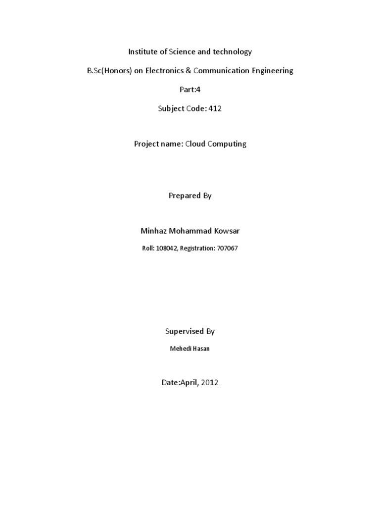 Cloud Computing Project | PDF | Cloud Computing | Platform As A Service
