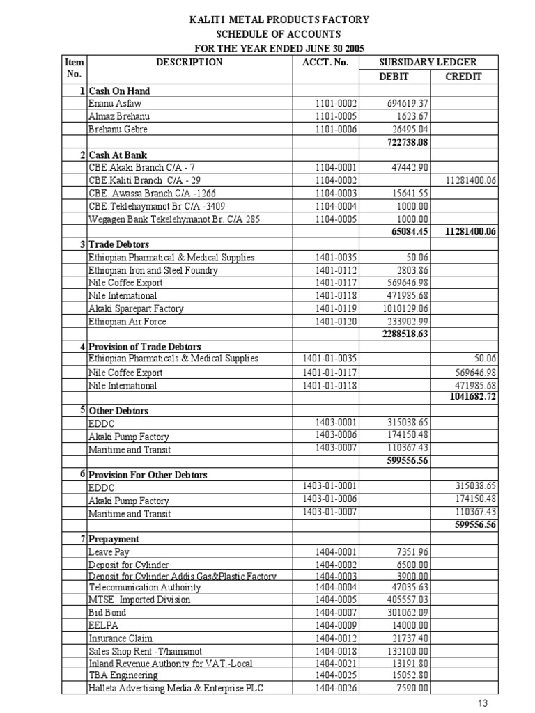 Kaliti Metal Products Financial Overview | PDF | Debits And Credits ...