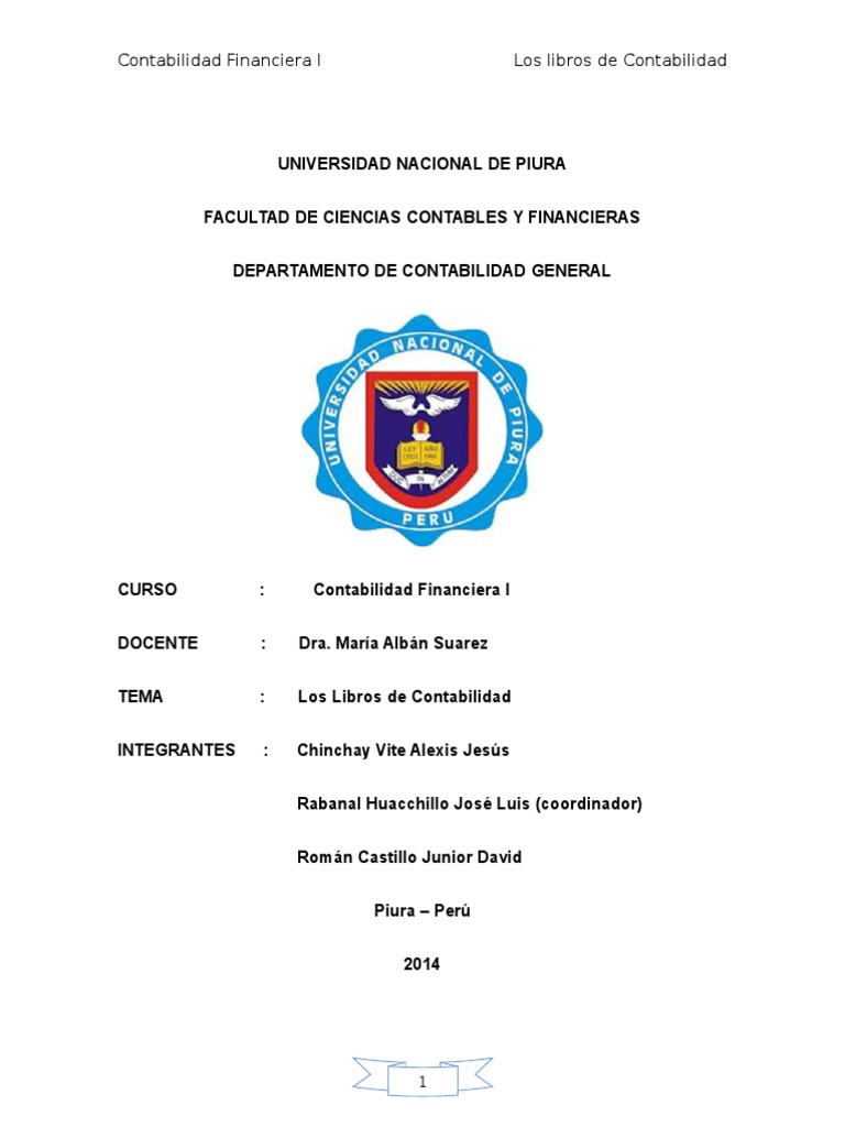 Los Libros Contables | PDF | Principios contables generalmente ...