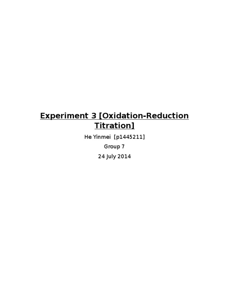 Lab Report | PDF | Redox | Titration