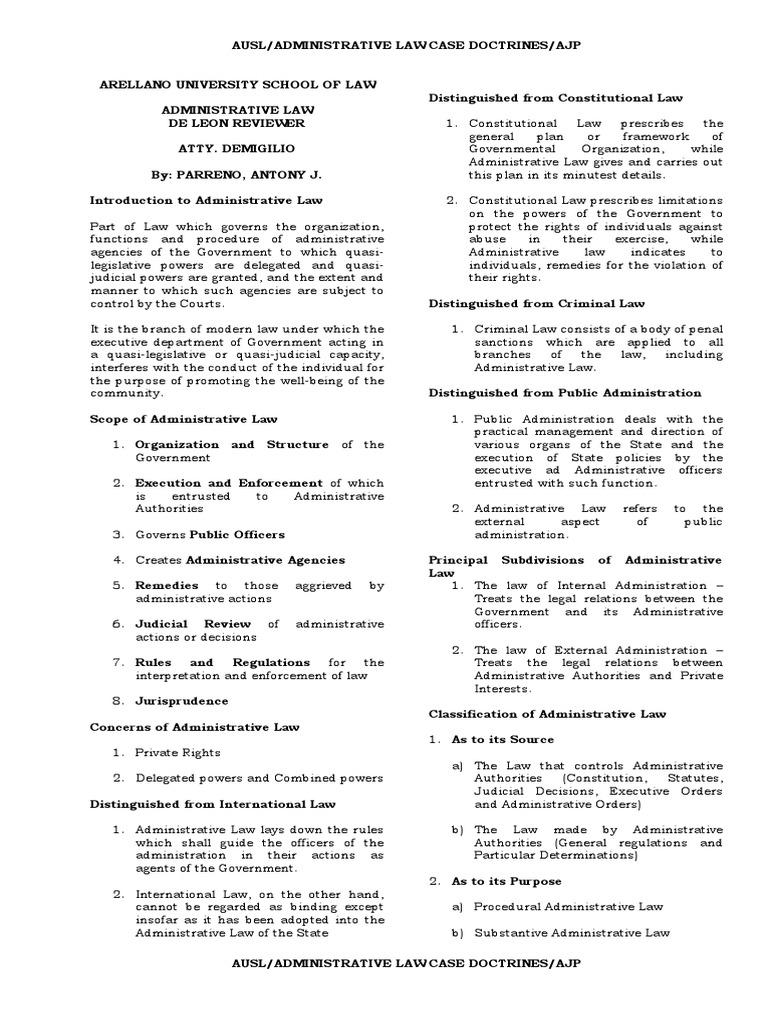 Administrative Law Overview and Review | PDF | Administrative Law | Res ...