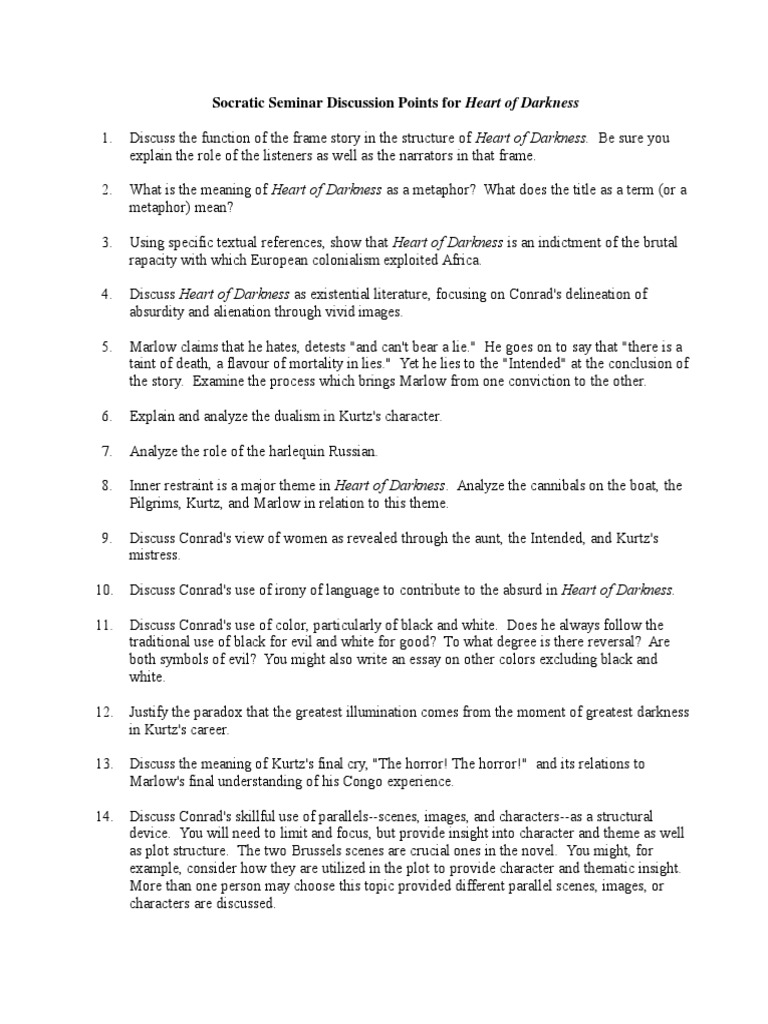 Advanced Literary Analysis Guide | PDF | Heart Of Darkness | Kurtz ...