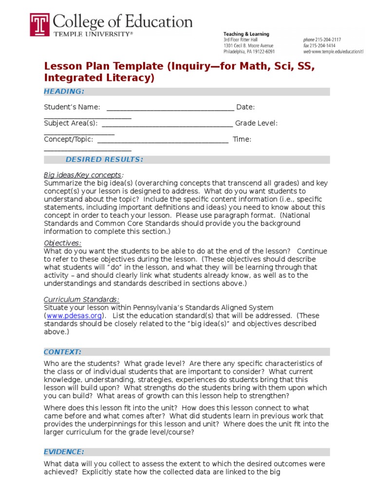 IB PYP Lesson Plan Template | PDF | Lesson Plan | Evaluation