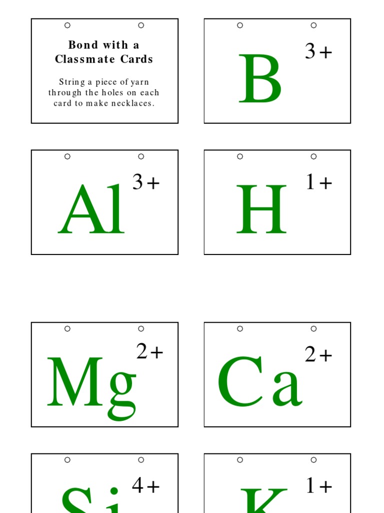 B Al H: Bond With A Classmate Cards | PDF