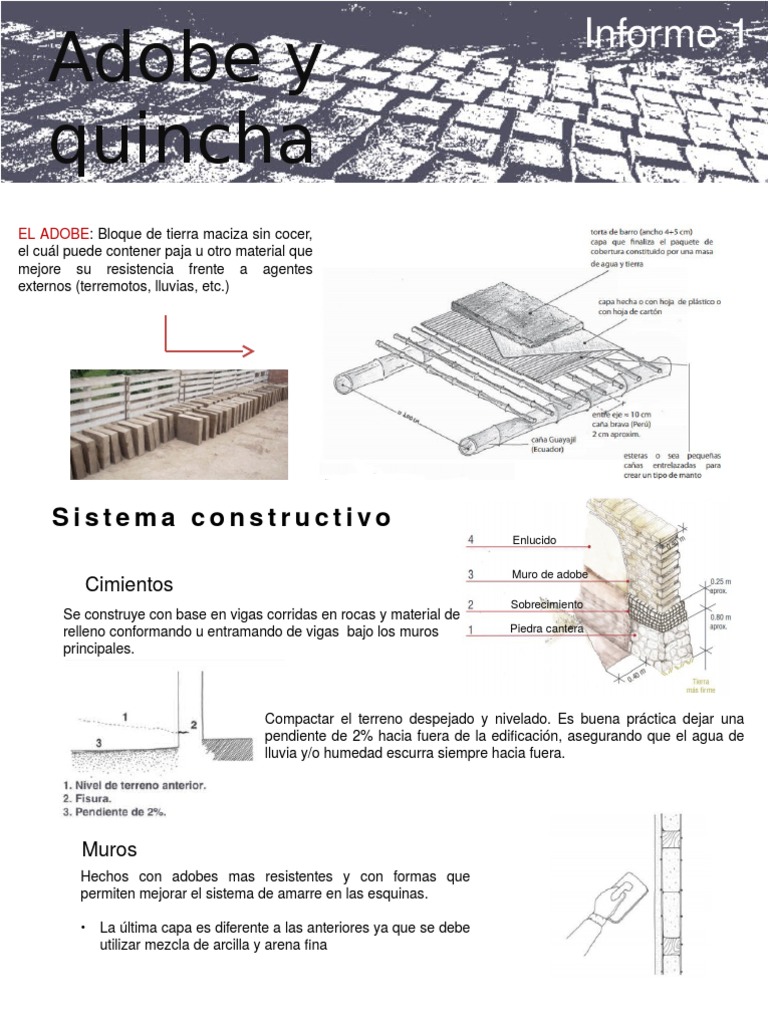 Adobe y Quincha | Ingeniería de Edificación | Materiales de construcción