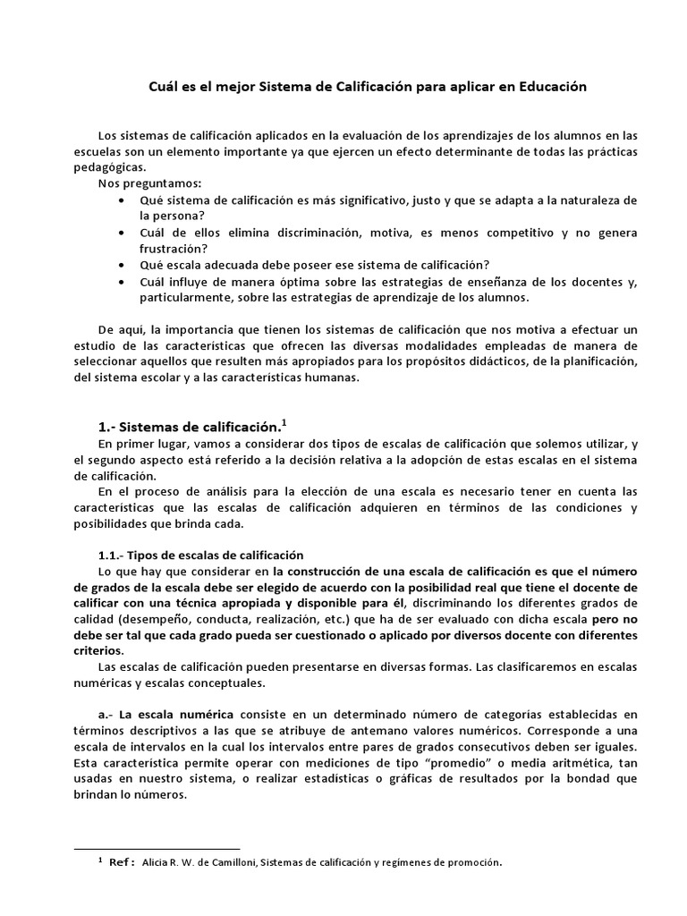 Cual Es La Mejor Escala Calificacion para Un Sistema de Evaluacion ...