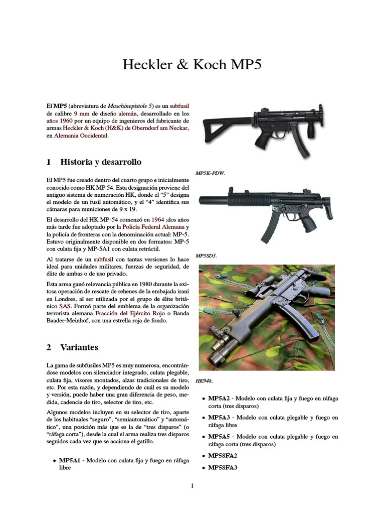 mp5 | Armas de proyectiles | Armas de fuego