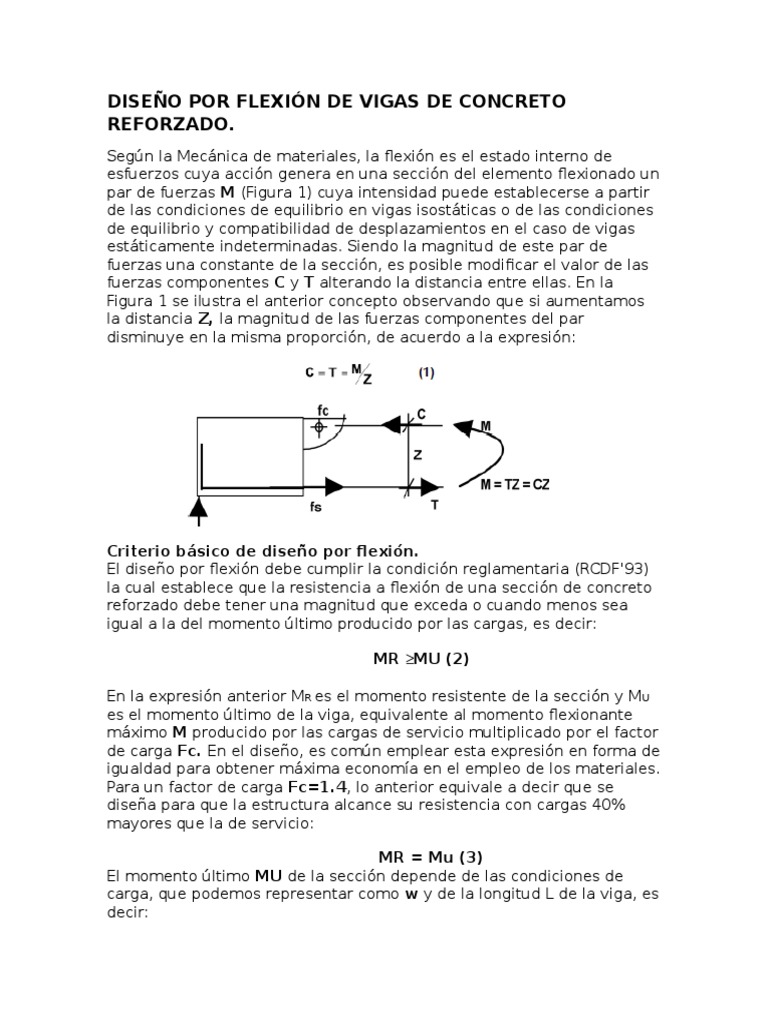 Diseño Por Flexión de Vigas de Concreto Reforzado | PDF | Doblar | Hormigón