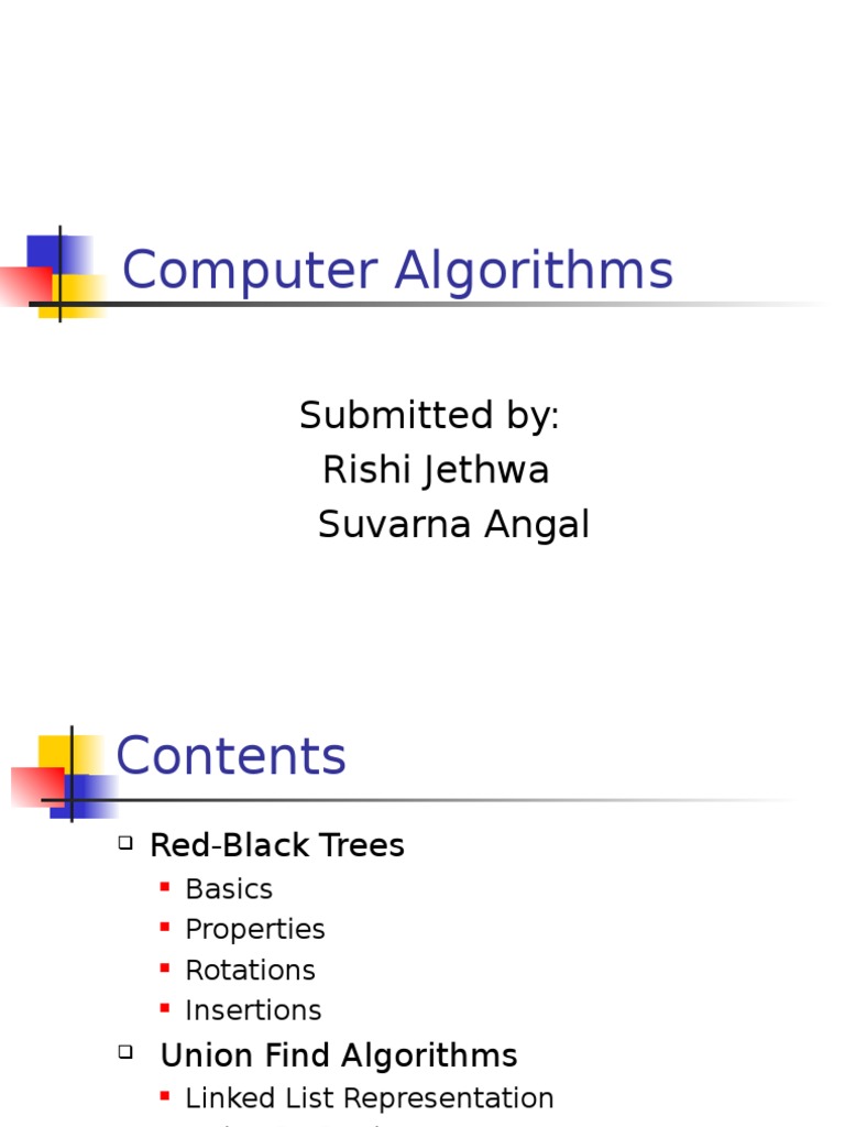 Computer Algorithms: Submitted By: Rishi Jethwa Suvarna Angal | PDF | Algorithms And Data ...
