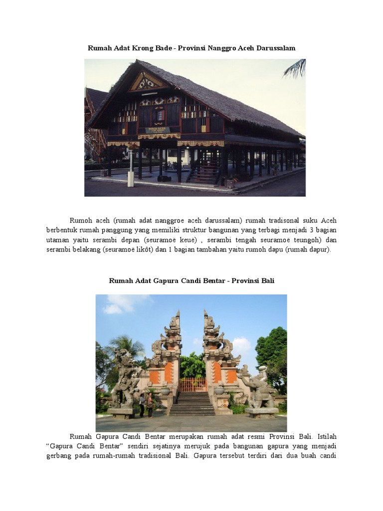 Rumah Adat Krong Bade | PDF