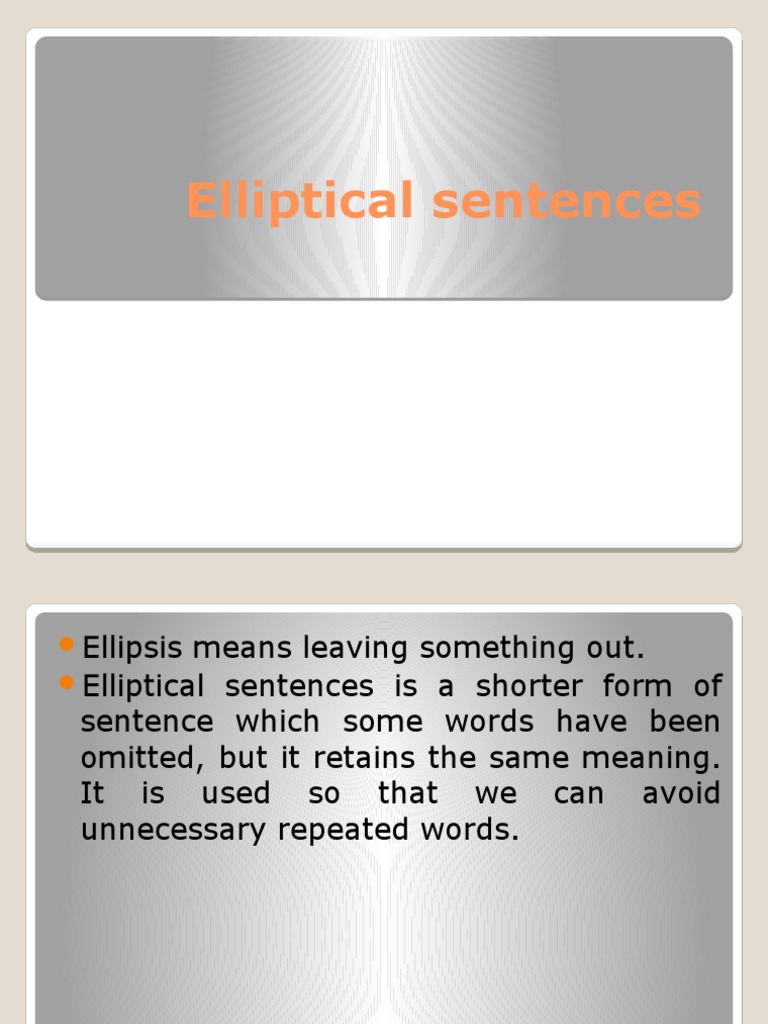 Elliptical Sentences | PDF | Linguistics | Syntax