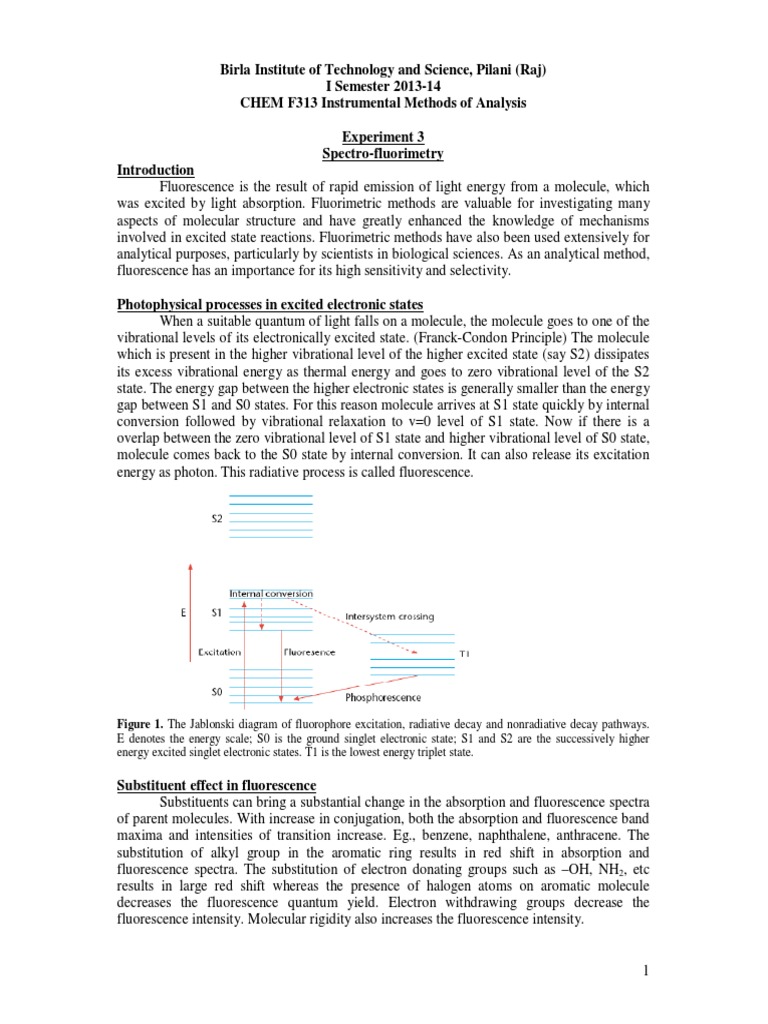 Spectrofluorimetry | PDF | Fluorescence | Absorption Spectroscopy