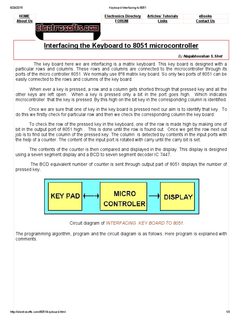 Keyboard I 8051 | Download Free PDF | Computer Keyboard | Microcontroller