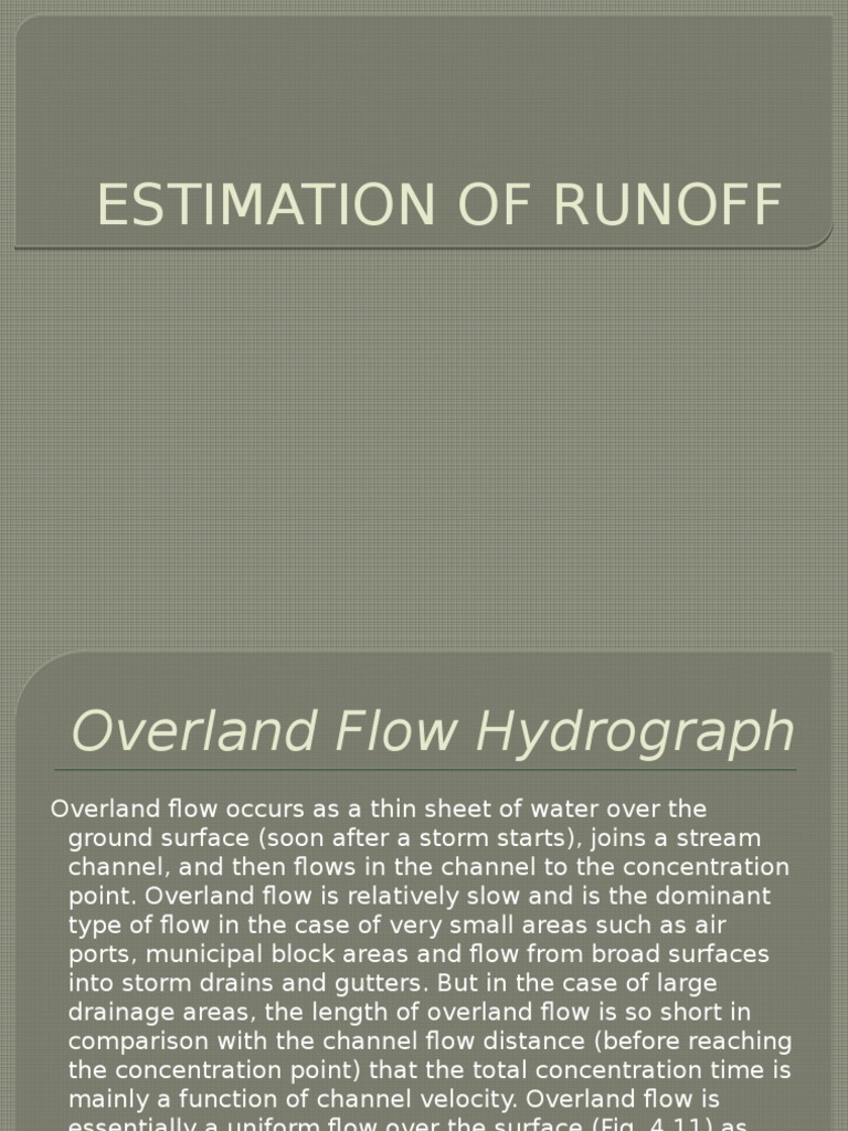 Estimation of Runoff | PDF | Surface Runoff | Drainage Basin