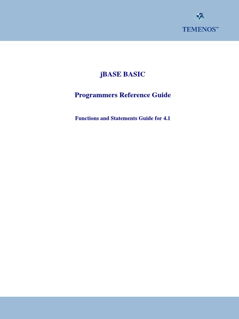 Jbase Basic | PDF | Copyright | Basic Jbase Basic | PDF | Copyright | Basic
