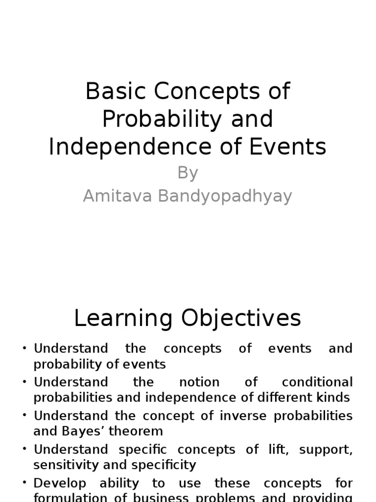 Basic Concepts of Probability | PDF | Sensitivity And Specificity ...